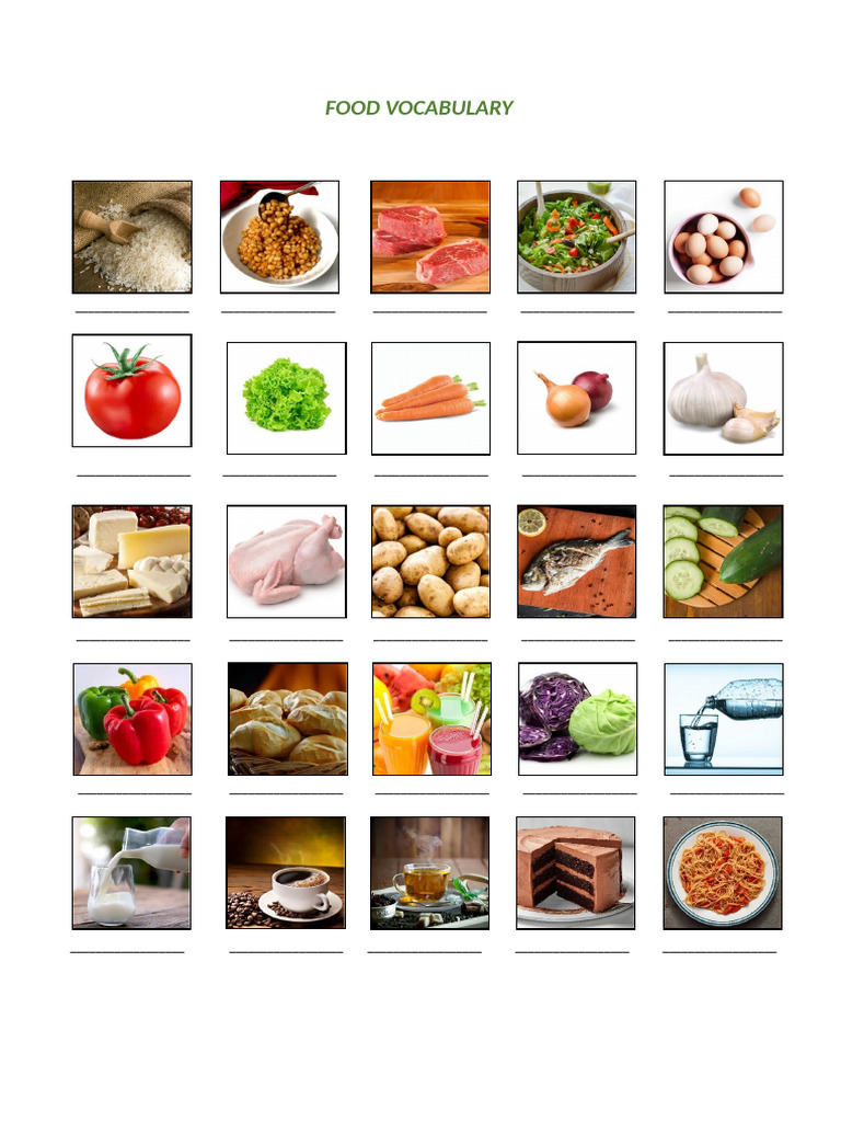 Essential Food Vocabulary List PDF | PDF