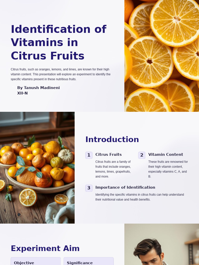 Identification of Vitamins in Citrus Fruits | PDF | Experiment | Citrus
