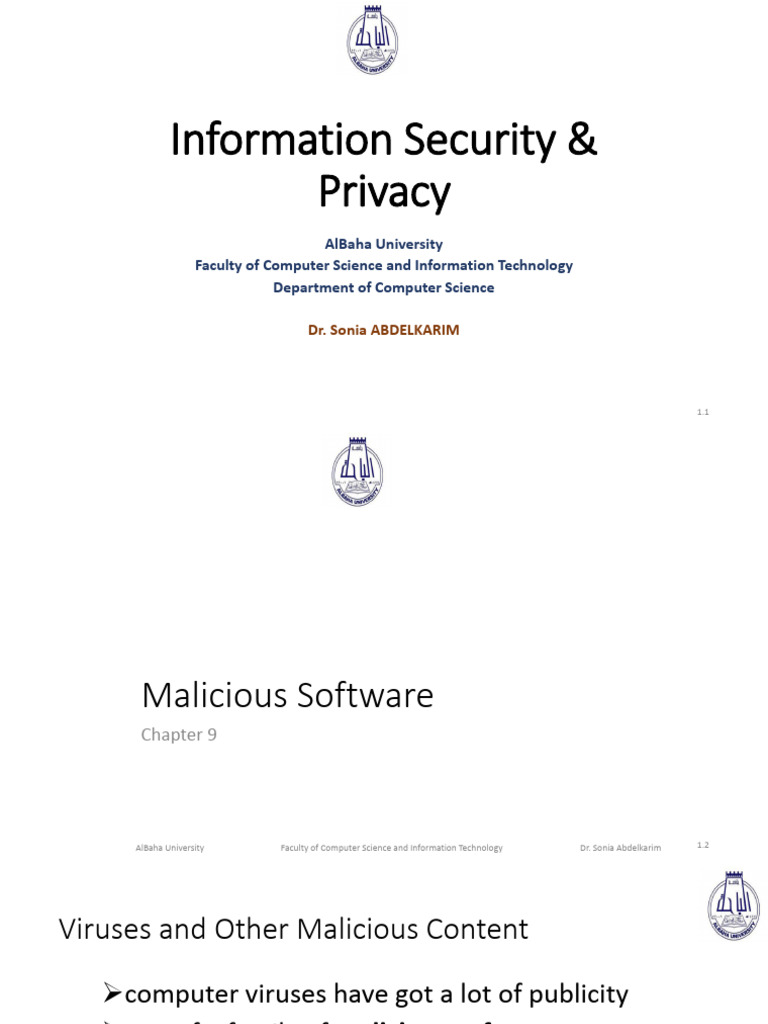 Lect9 | PDF | Computer Virus | Malware