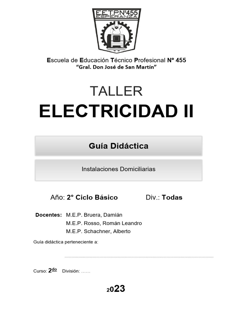 TE2 GD Anx Instalaciones 2023 | PDF | Corriente eléctrica | Enchufes y tomas de corriente alterna