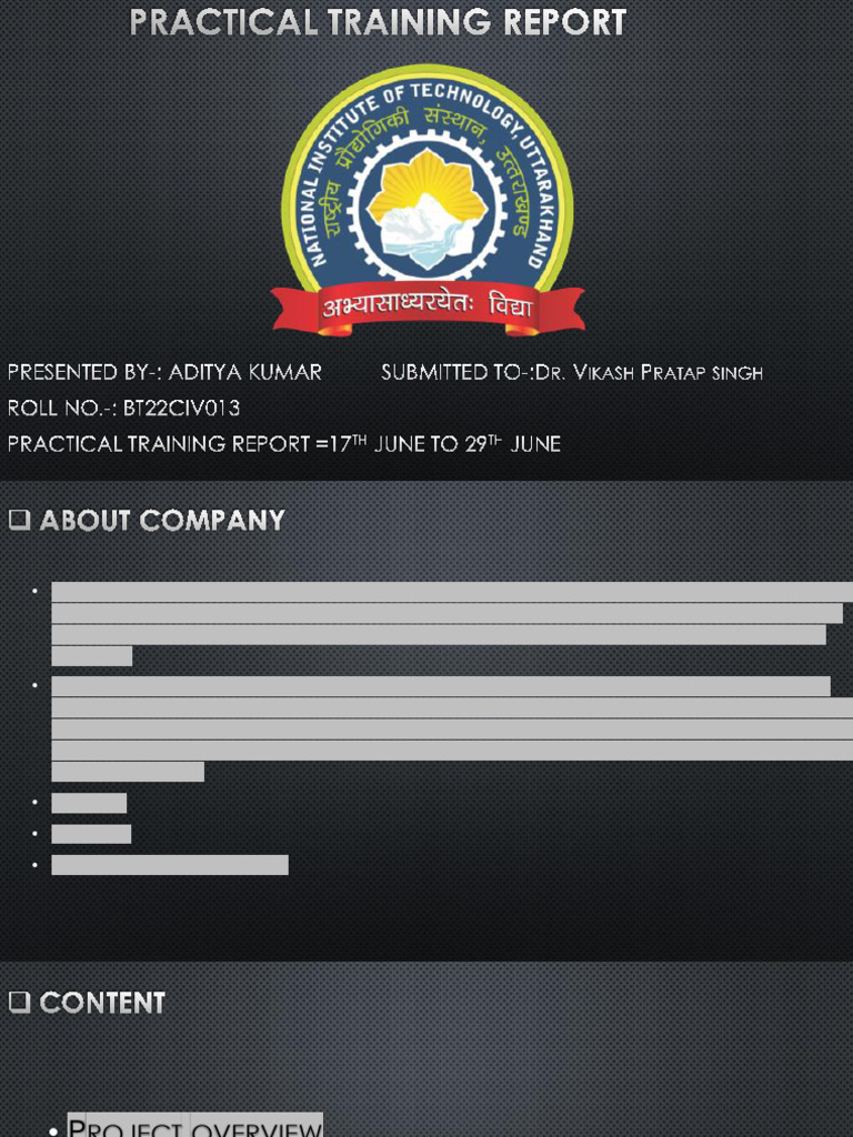 Training Report On Road | PDF | Road | Road Infrastructure