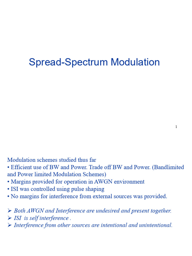 Notes On Fading Properties of SPread Spectrum | PDF | Modulation ...