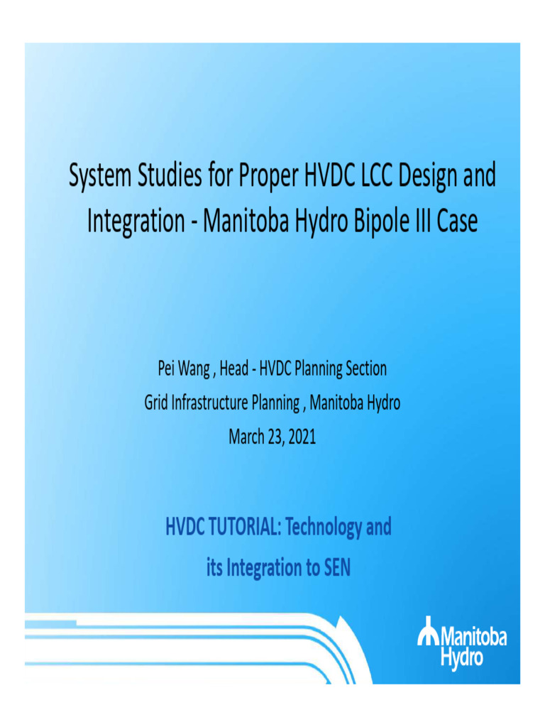 Bipole III System Studies - R1 | PDF | High Voltage Direct Current ...
