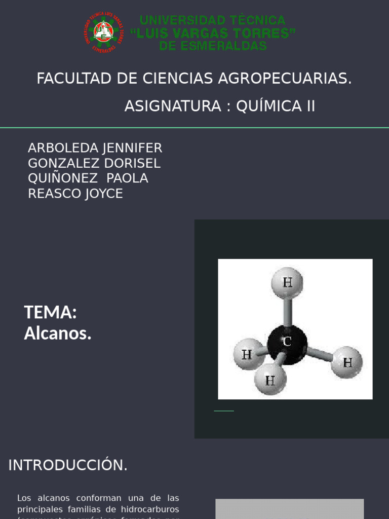 Diapositivas de Quimica II | PDF | Alcano | Hidrocarburos