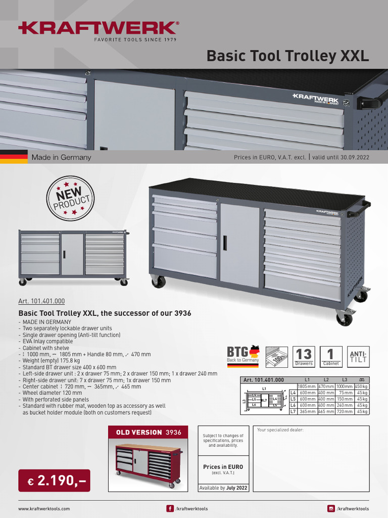 101.401.000 Basic Tool Trolley XXLequipped EXP EN | PDF | Metalworking ...