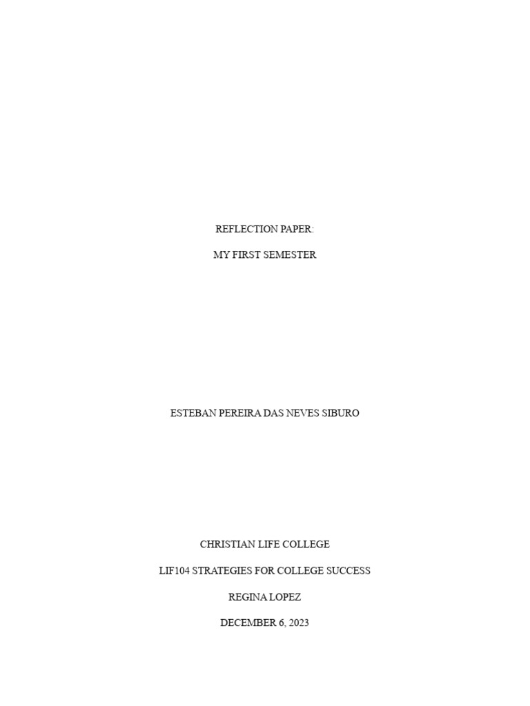 Esteban Pereira Das Neves - Reflection Paper | PDF | Cognition | Behavior Modification