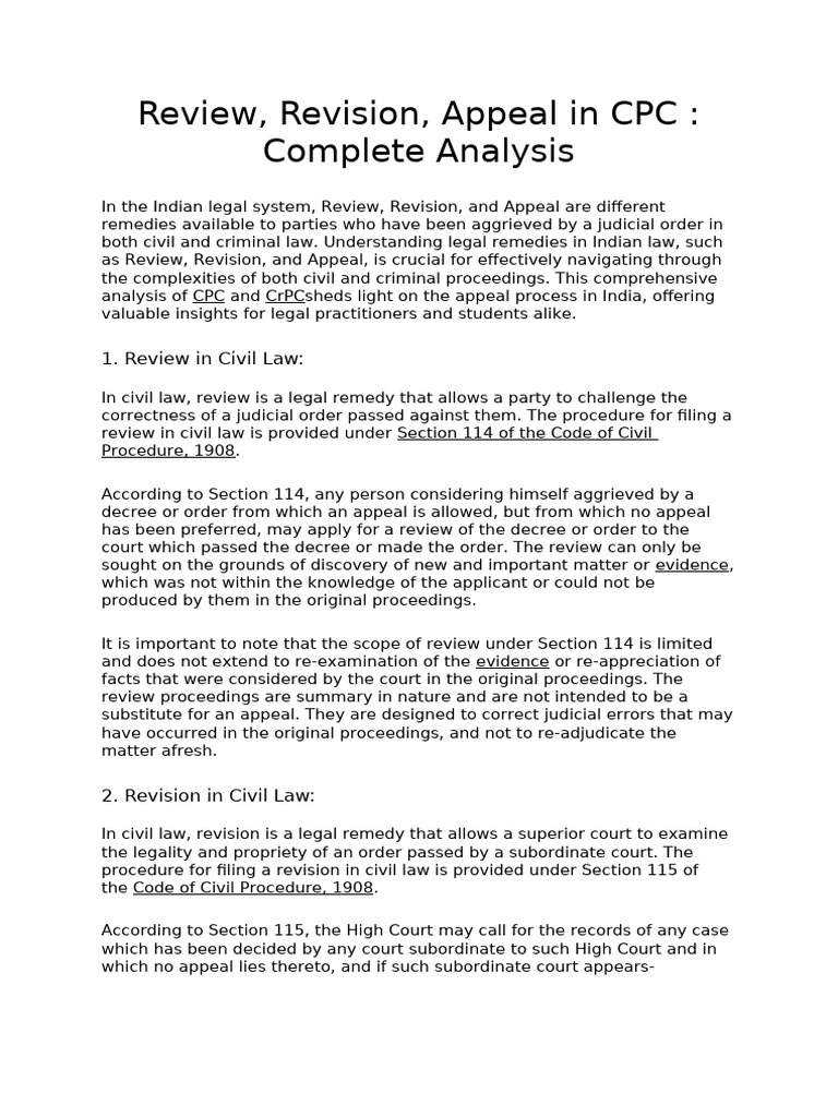 Appeal, Review, and Revision Explained | PDF | Appeal | Legal Procedure