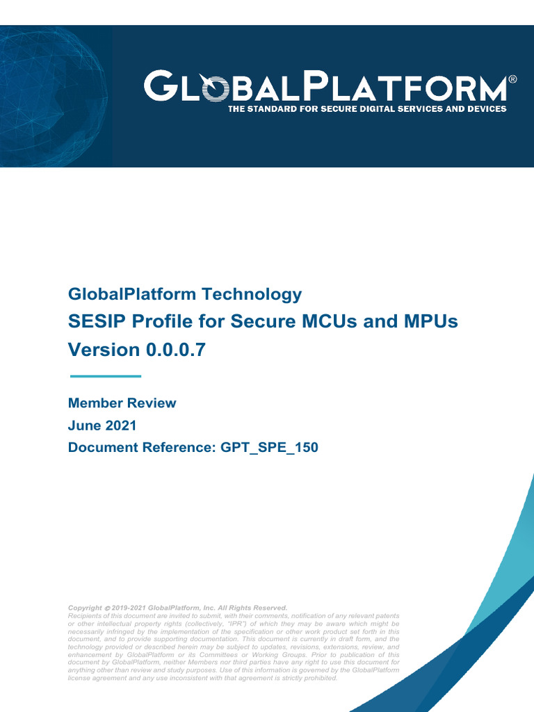GP SESIP Profile Secure MCU MPU v0.0.0.7 Clean | PDF | Microcontroller | Securities