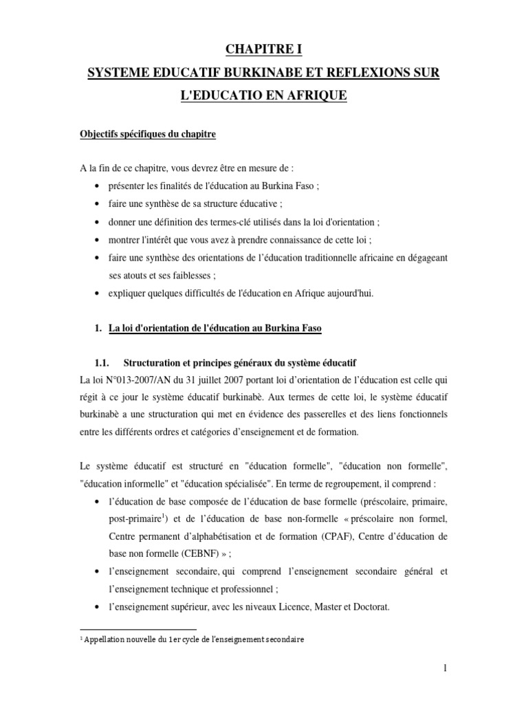 Chap1_2 | PDF | Afrique | Enseignement
