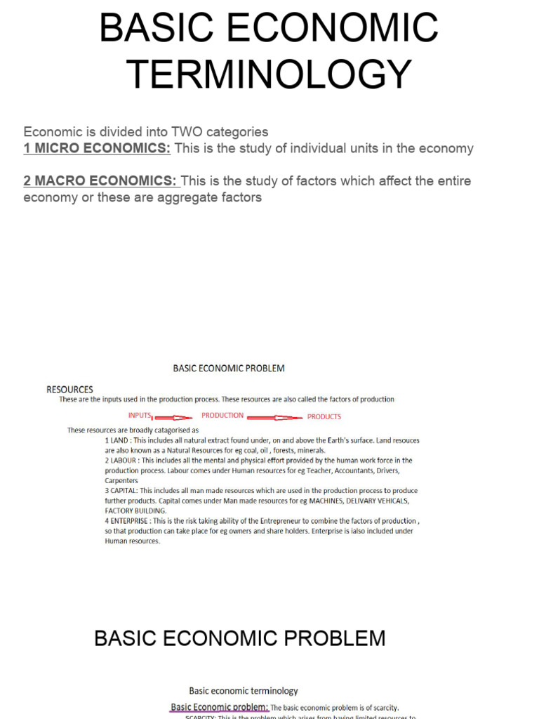 Basic Economic terminology | PDF | Goods | Economics