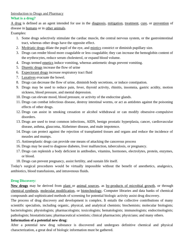 Chp+1 +Introduction+to+Drugs+and+Pharmacy | PDF | Food And Drug ...