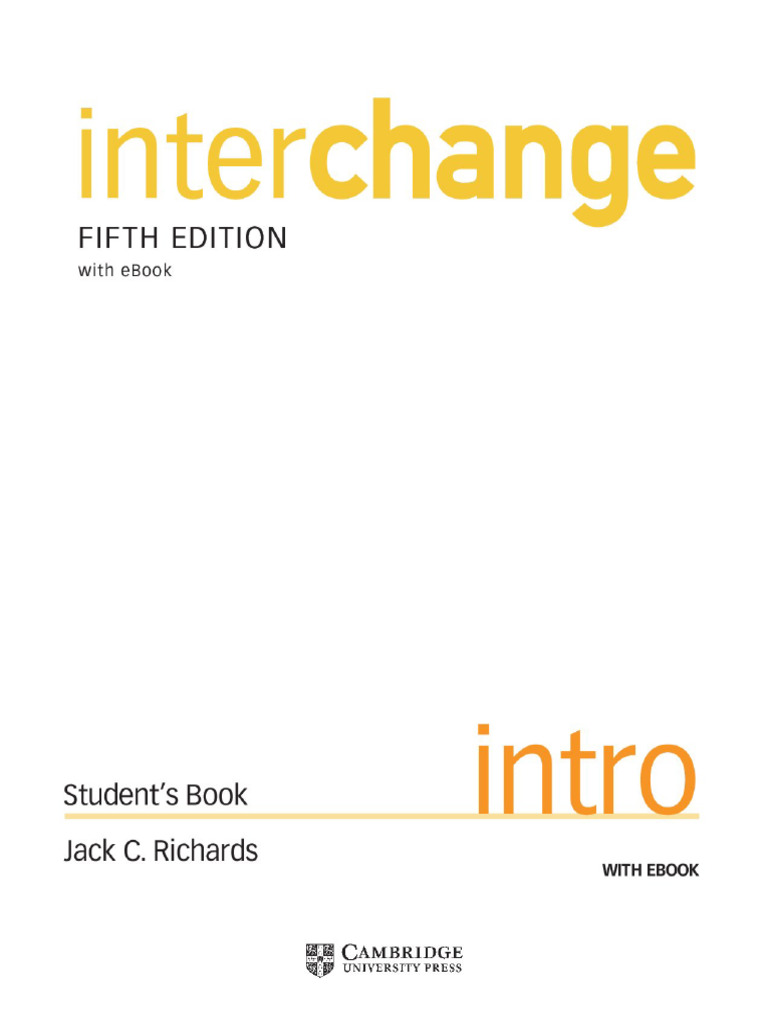 Jack C. Richards - Interchange Intro - Student S Book With Online Self-Study Intro (2017 ...
