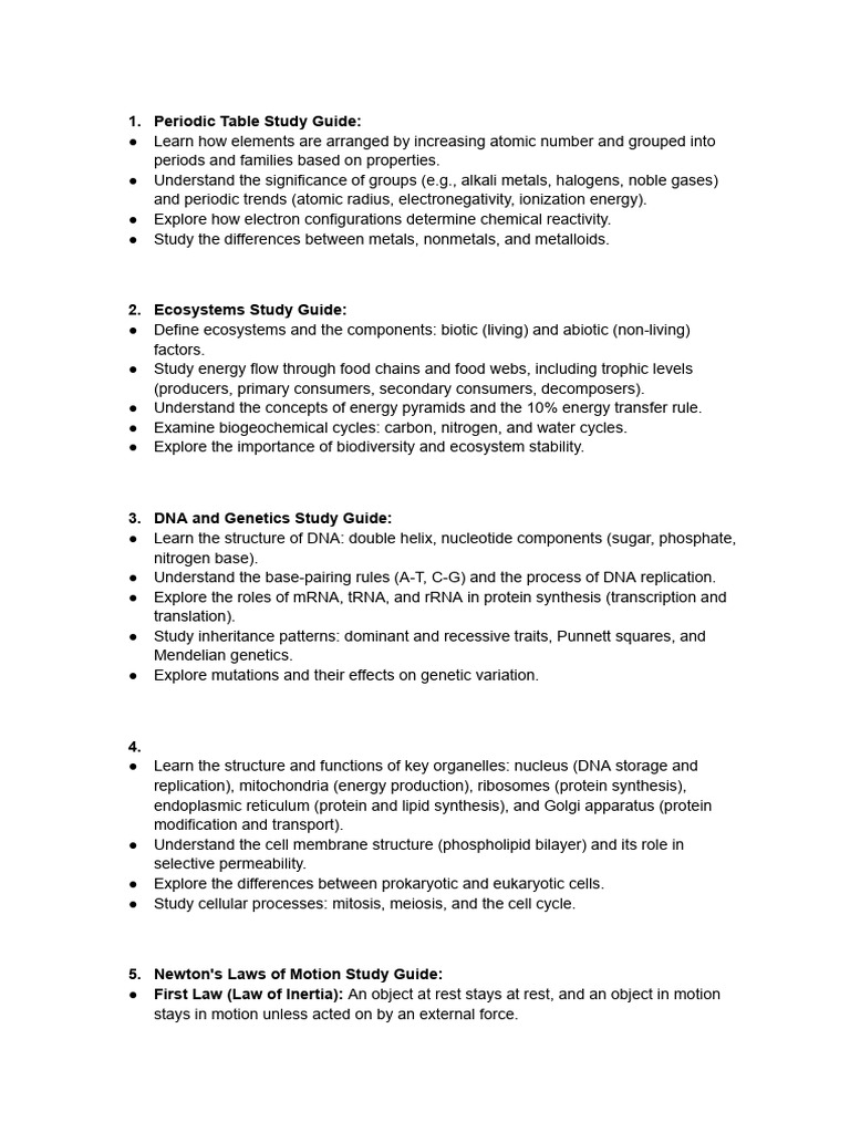 Periodic Table Study Guide | PDF | Cell (Biology) | Biosynthesis