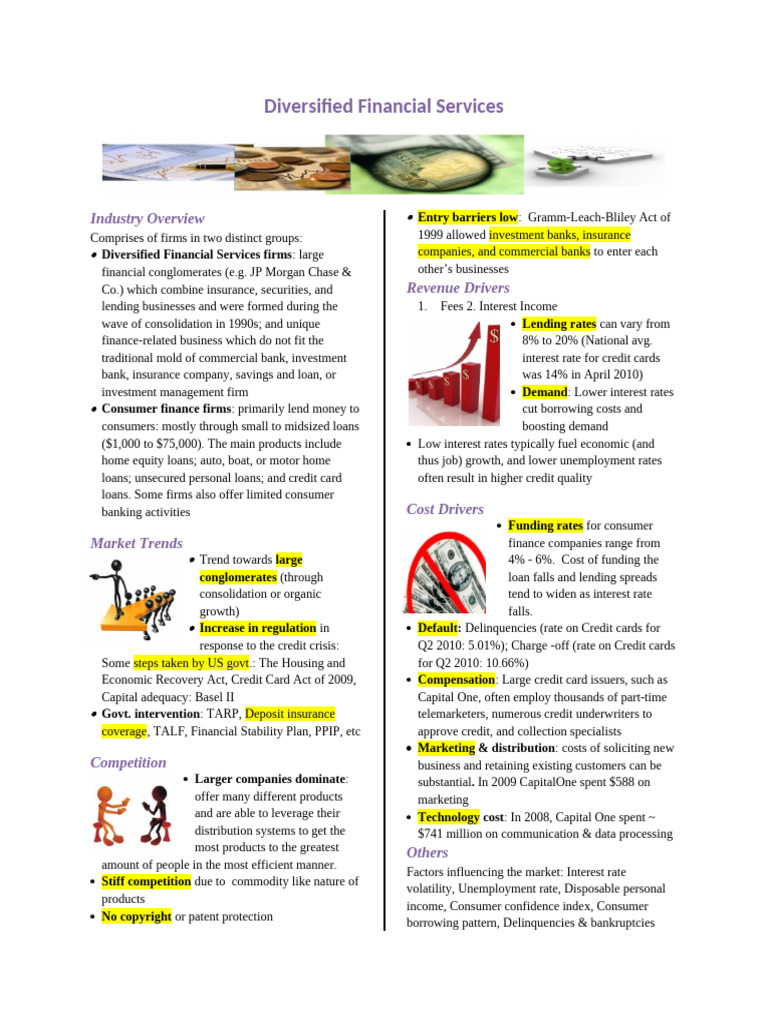 Diversified Financial Services | PDF | Loans | Banks