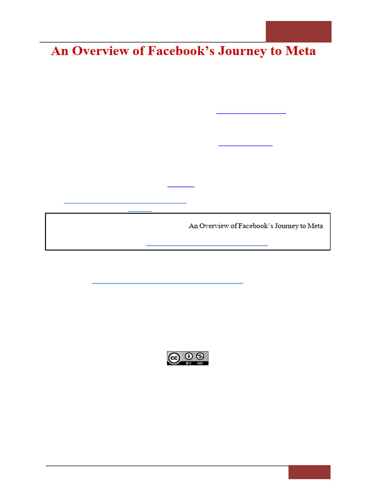 An Overview of Facebooks Journey To Meta - A Case | PDF | Facebook ...