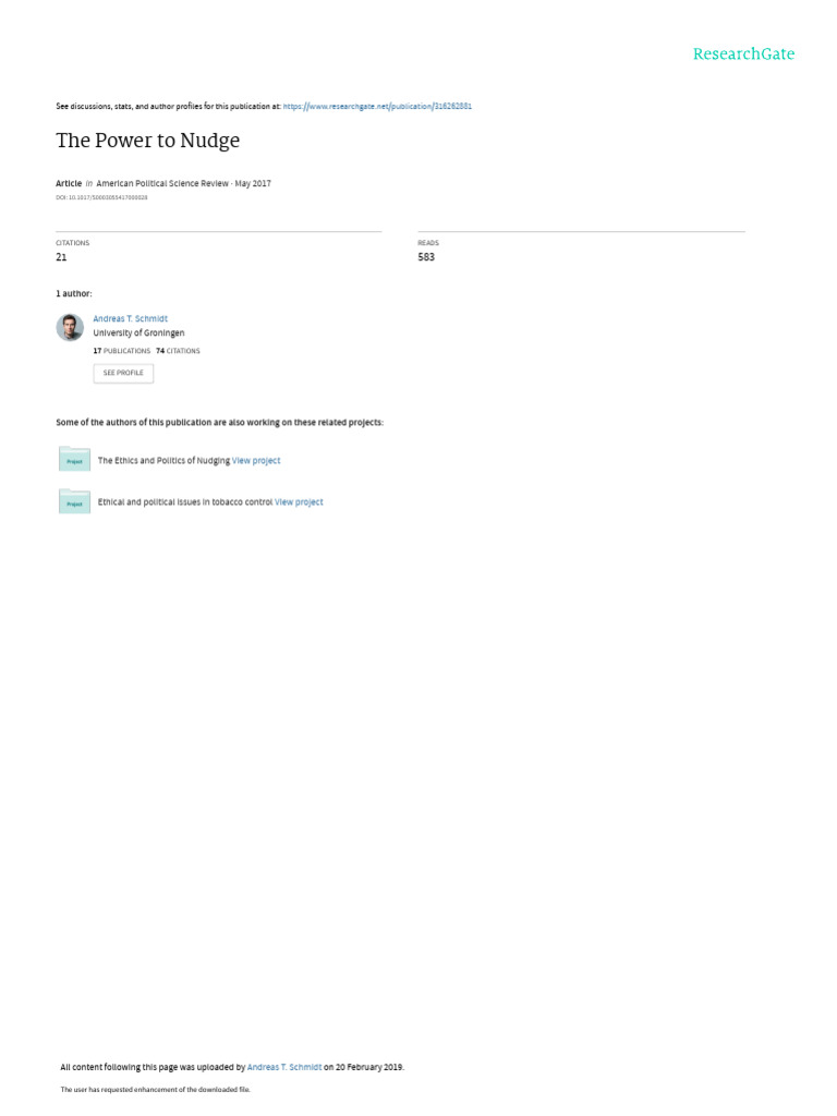 Power To Nudge (Transparency | PDF | Cognition | Psychology