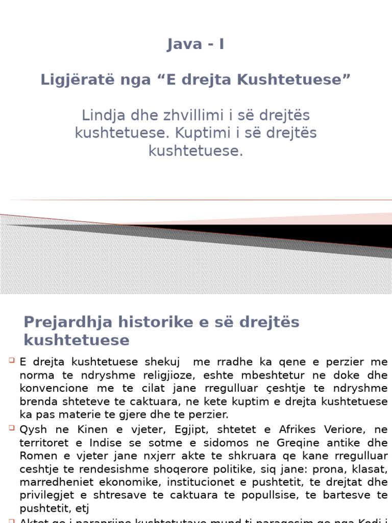 Java - I Ligjëratë Nga "E Drejta Kushtetuese" | PDF