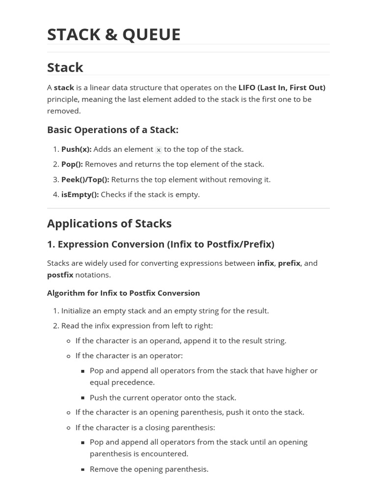 Stack & Queue | PDF | Queue (Abstract Data Type) | Algorithms And Data ... Stack & Queue | PDF | Queue (Abstract Data Type) | Algorithms And Data ...