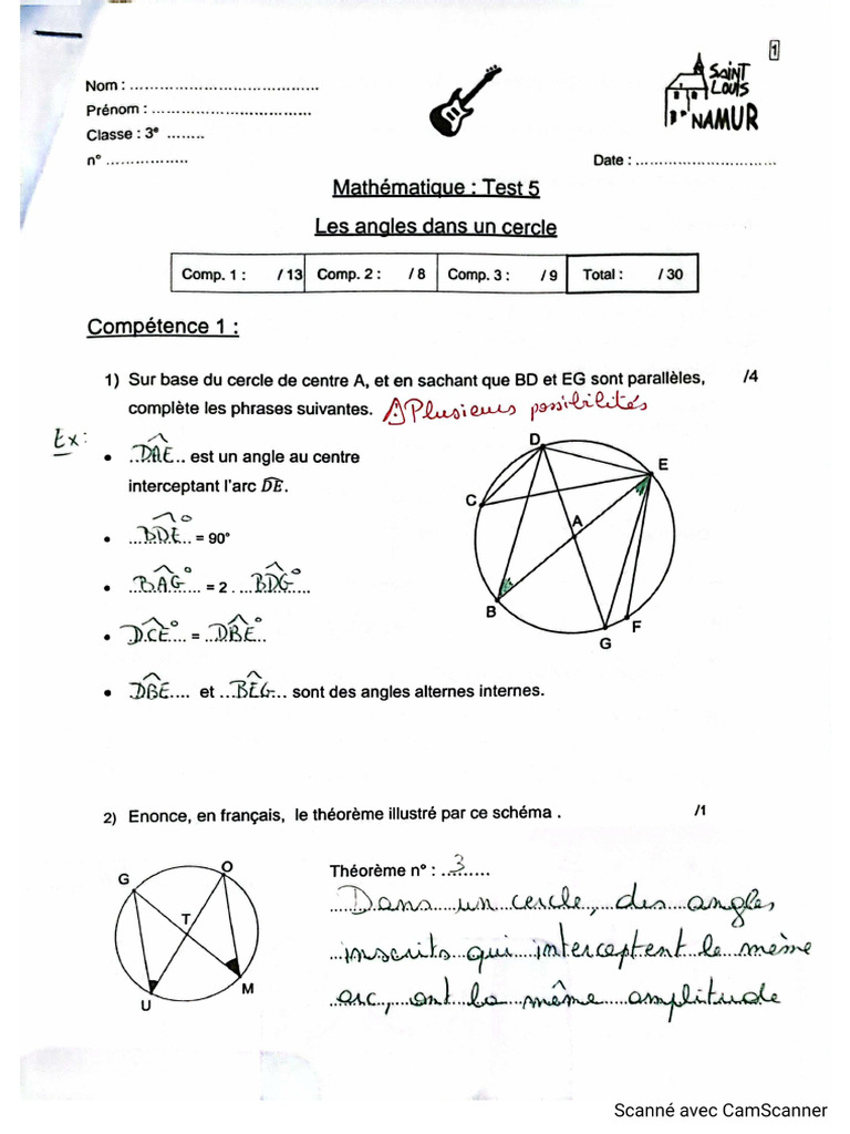 Correctif Interro Chapitre 4 Version Guitare | PDF