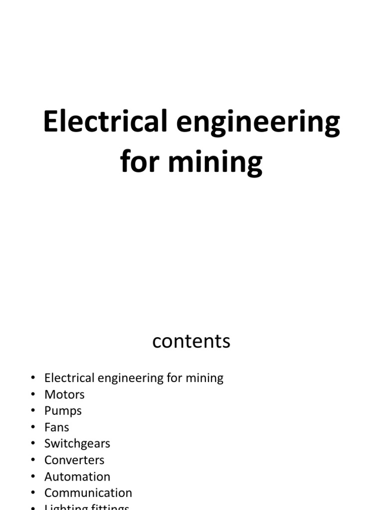 Electrical Engineering in Mining | PDF | Engines | Alternating Current