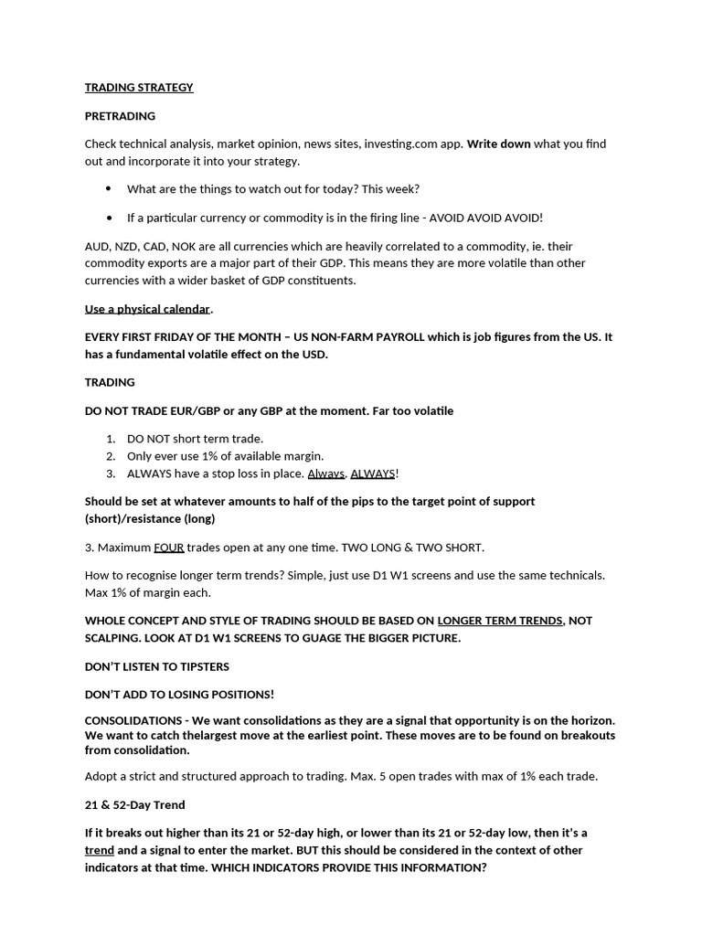 Trading Strategy | PDF | Hedge (Finance) | Leverage (Finance)