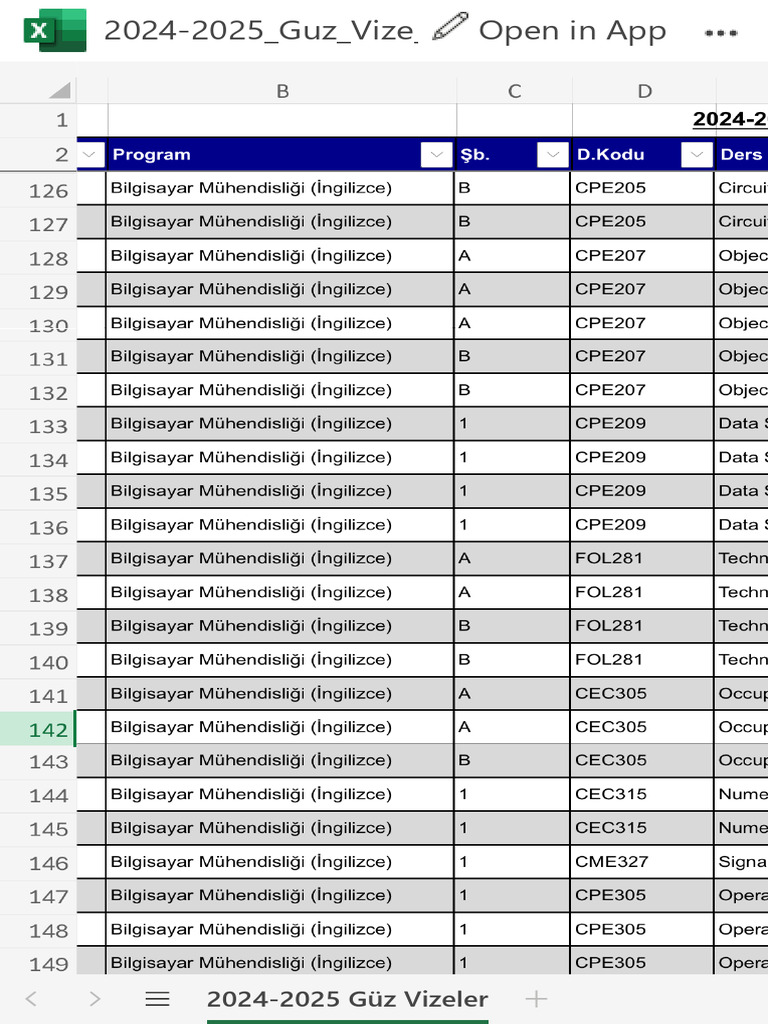 2024-2025 Guz Vize Tarihleri - XLSX 2 | PDF