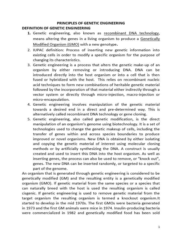 Principles of Genetic Engineering | PDF | Genetic Engineering | Molecular Cloning