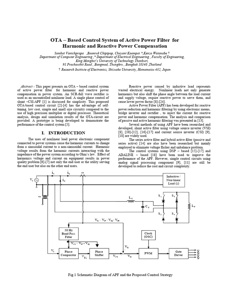 1 1 1 1 Control System of Active Power Filter For Harmonics t7-023 ...