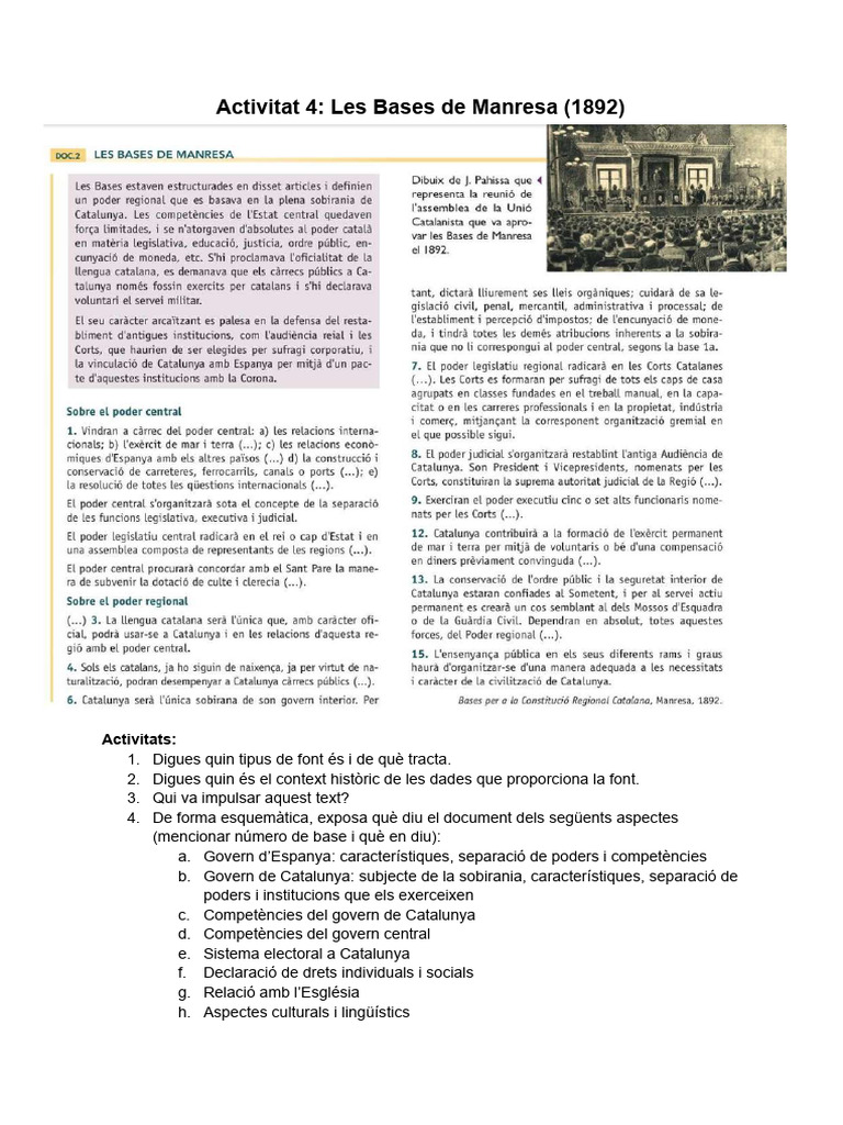 Bases de Manresa Història 2n Batxillerat | PDF
