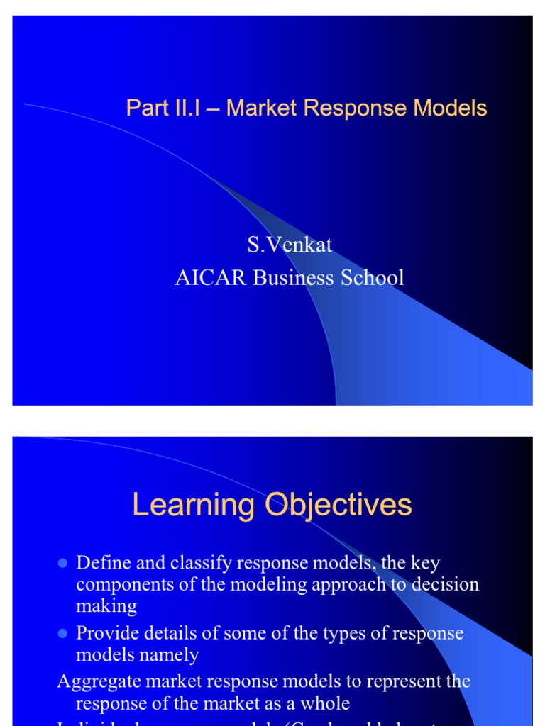 Part II Market Response Models | PDF