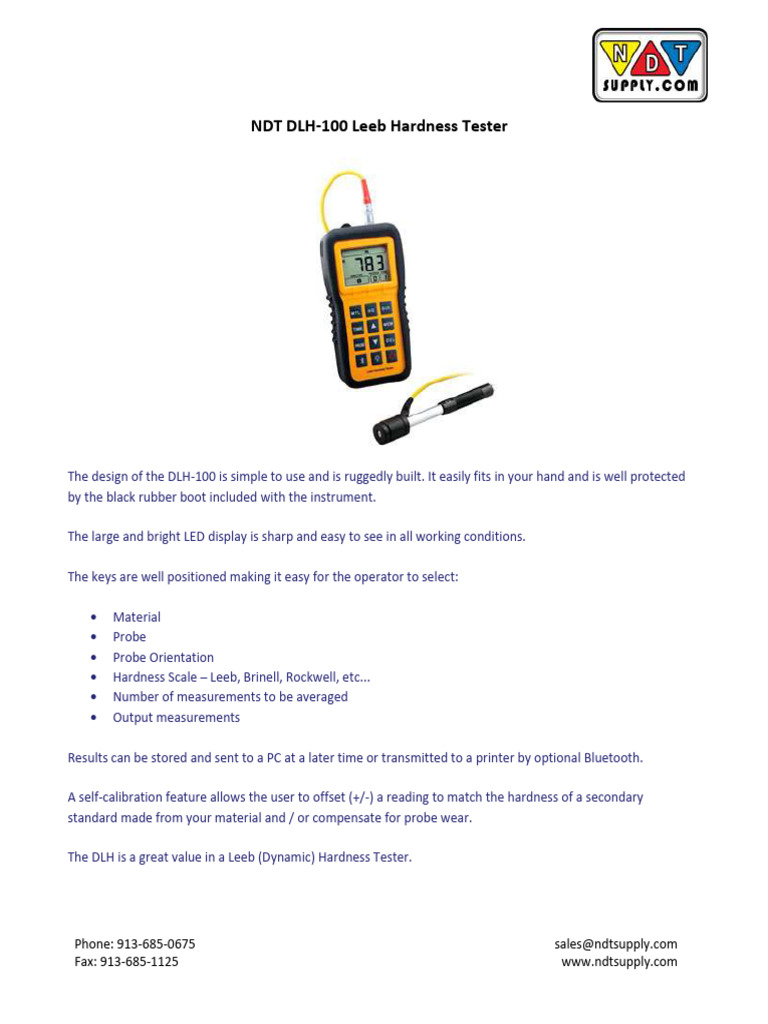 DLH-100-Data-Sheet | PDF | Hardness | Materials