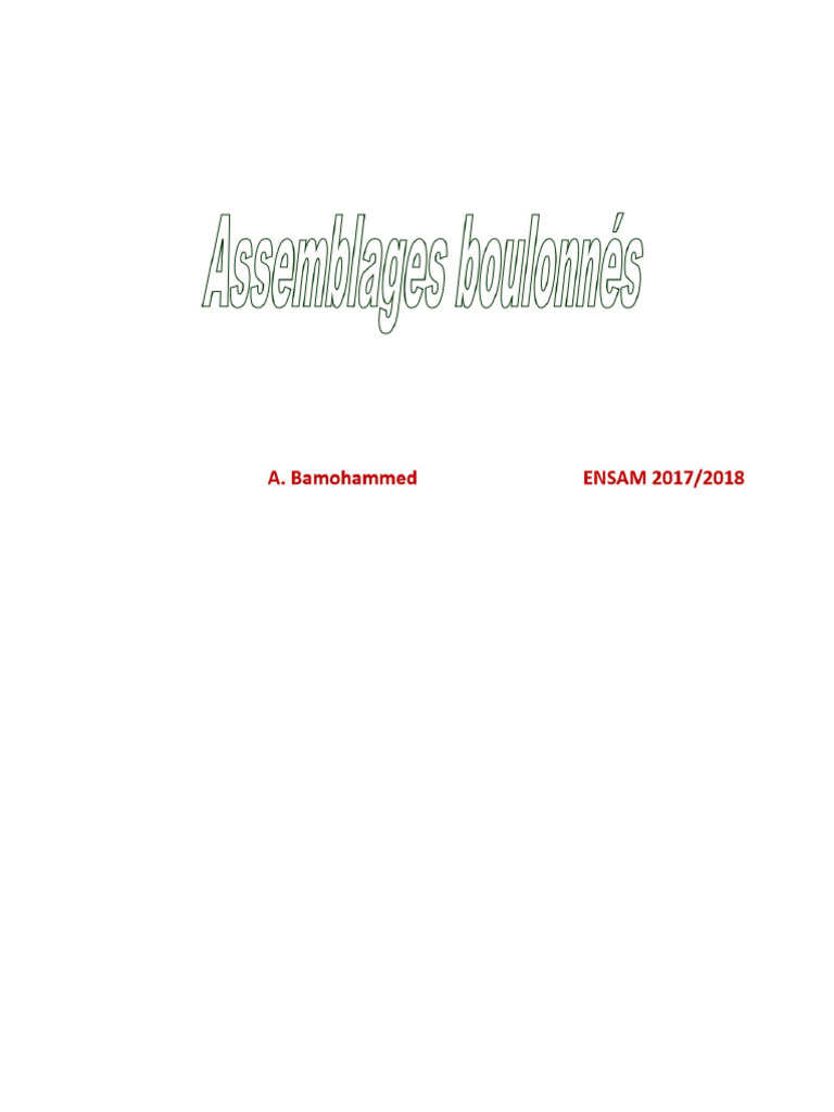 Chap2 - Assemblage Boulonnés - 3 | PDF
