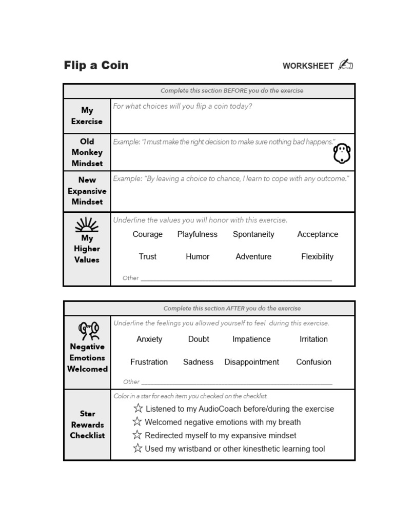 Flip a Coin Worksheet | PDF