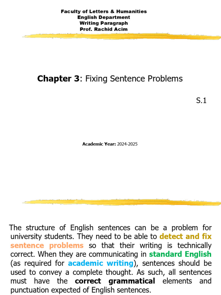 Para - Writng 3 - Fixing - Sentence - Problems | PDF | Language ...