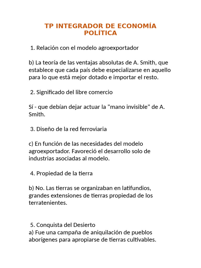 TP Integrador Economía Política | PDF | Neoliberalismo | Economía keynesiana