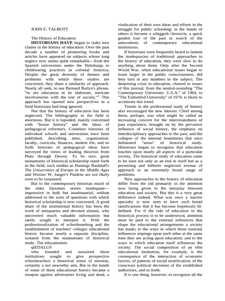 8 The History of Education | PDF | Literacy | Society