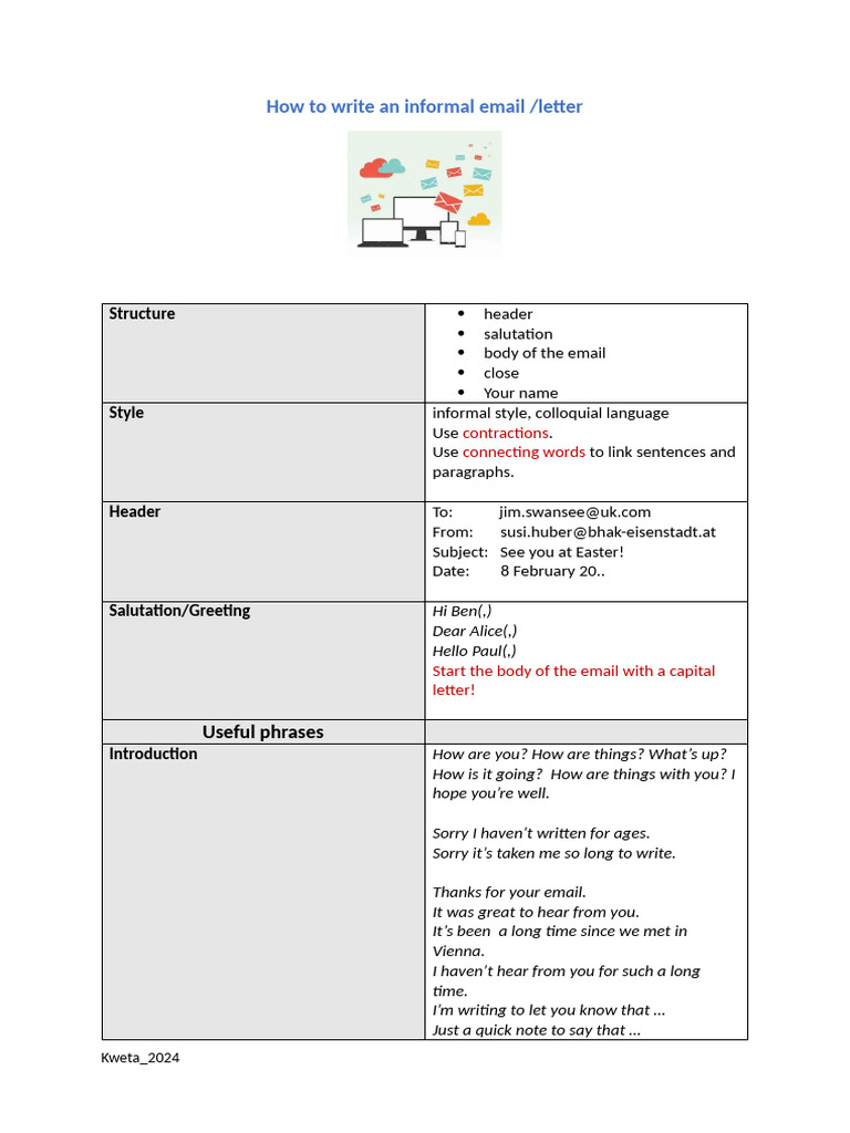 How To Write An Informal Email | PDF
