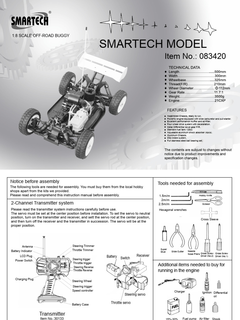 083420_buggy-smartech-vanguard_sports | PDF | Steering | Carburetor