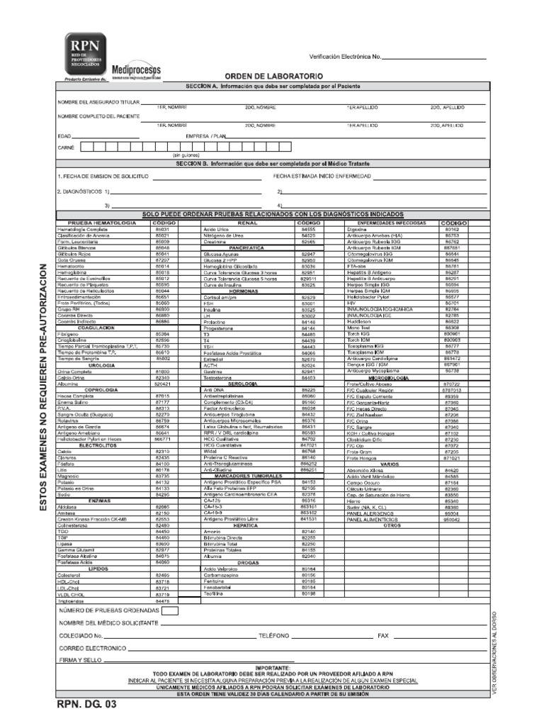 Solicitud de Laboratorio RPN | PDF