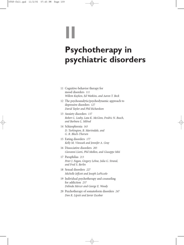 Cognitive-behavior Therapy for Mood Disorders | PDF | Major Depressive Disorder | Cognitive ...