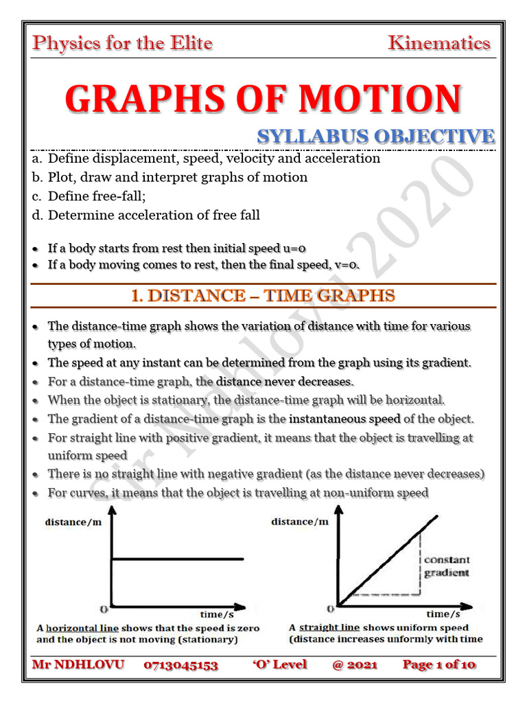Kinematics: Understanding Motion Graphs | PDF | Acceleration | Velocity
