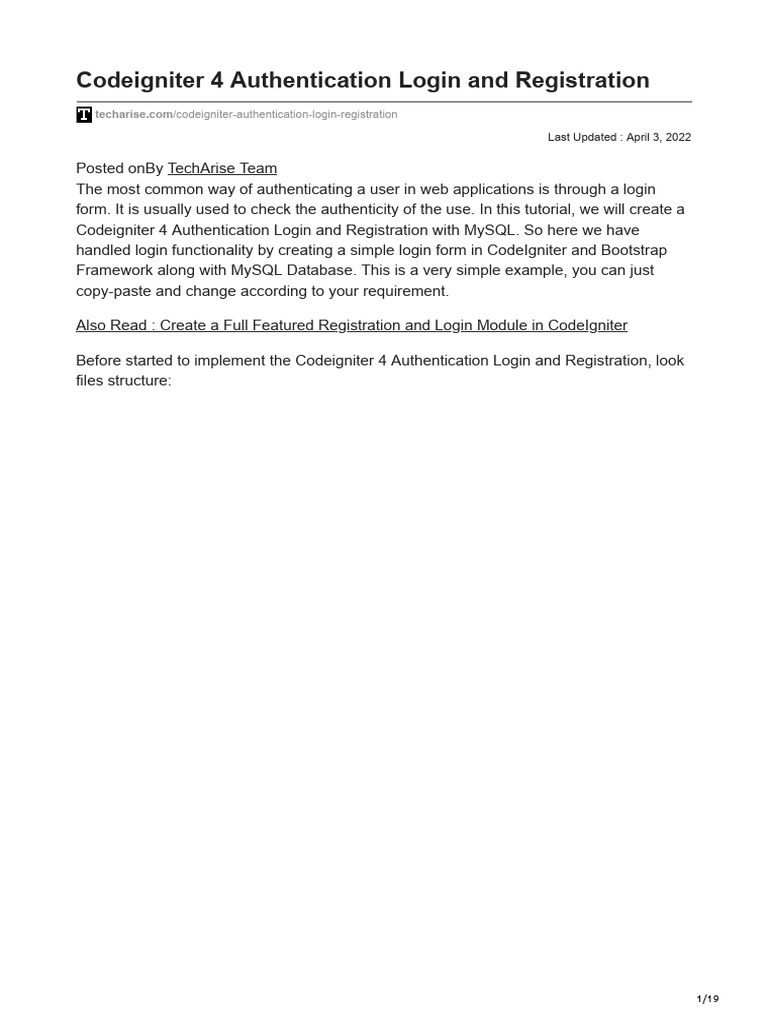 CodeIgniter 4 Auth Guide | PDF | Computing | Software