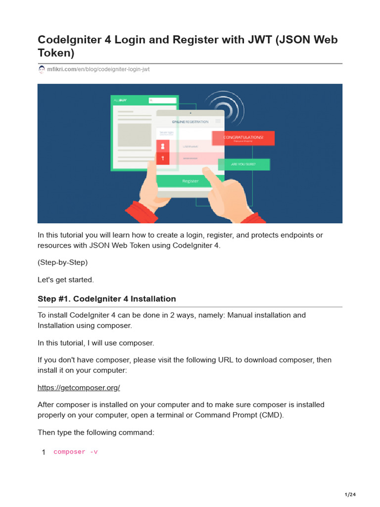 Codeigniter 4 Login And Register With Jwt Json Web Token Pdf Computing Computer