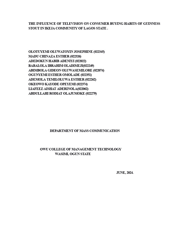 Final Year Project | PDF | Survey Methodology | Advertising