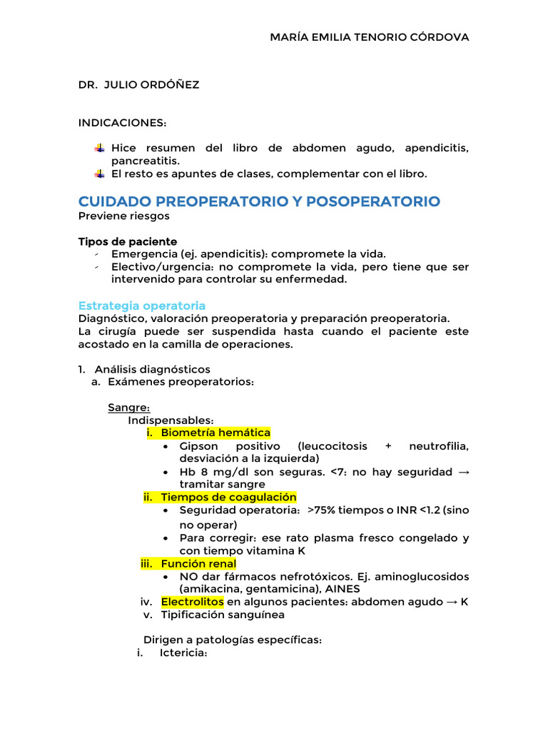 CIRUGÍA 1° Interciclo | PDF | Abdomen | Medicina CLINICA