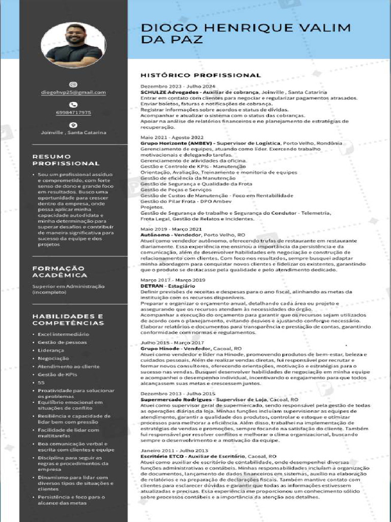 Currículo Diogo | PDF