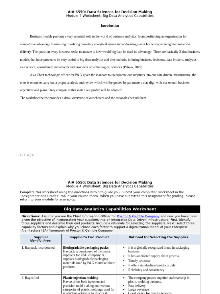 Module 4 - Big Data Analytics Capabilities | PDF | Supply Chain | Packaging And Labeling