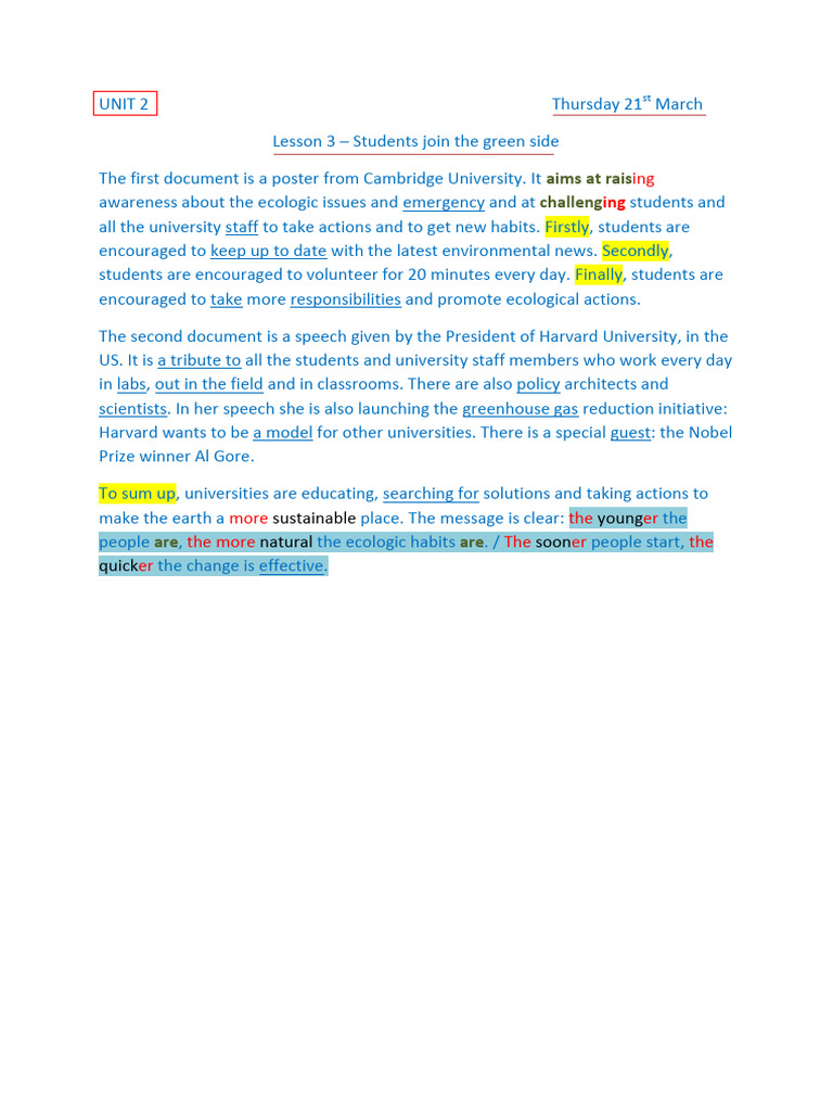 2nde9 - U2 - LESSON 3 | PDF