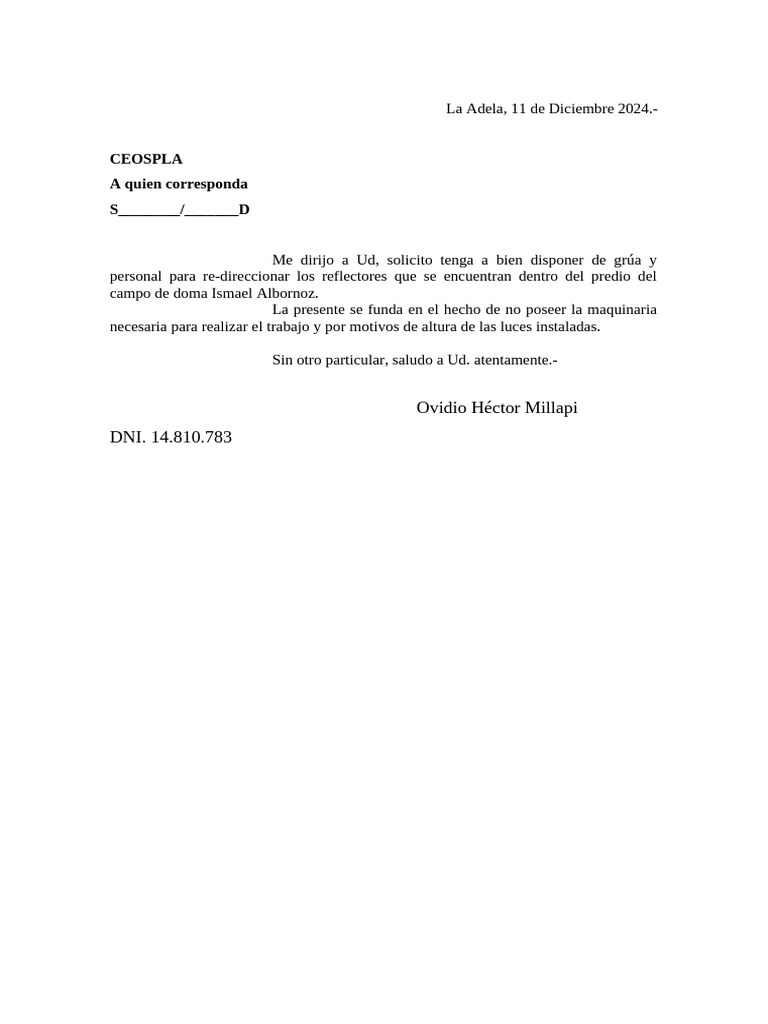 Nota Presentacion Lista Junta Vecinal | PDF