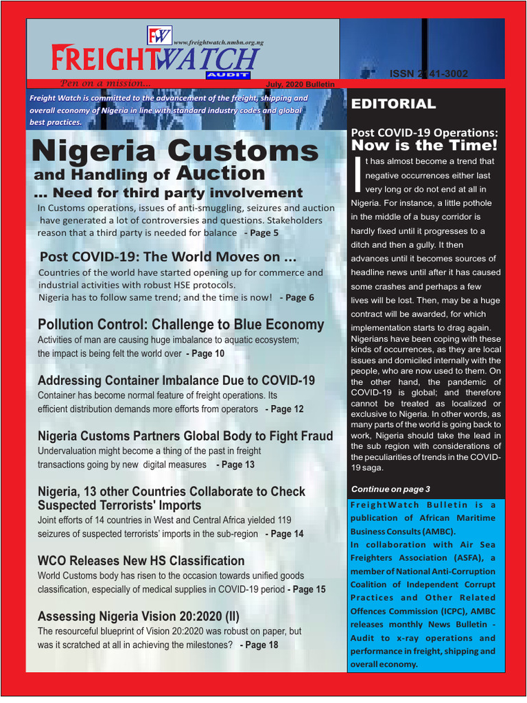 FreightWatch July Bulletin | PDF | Customs | Cargo